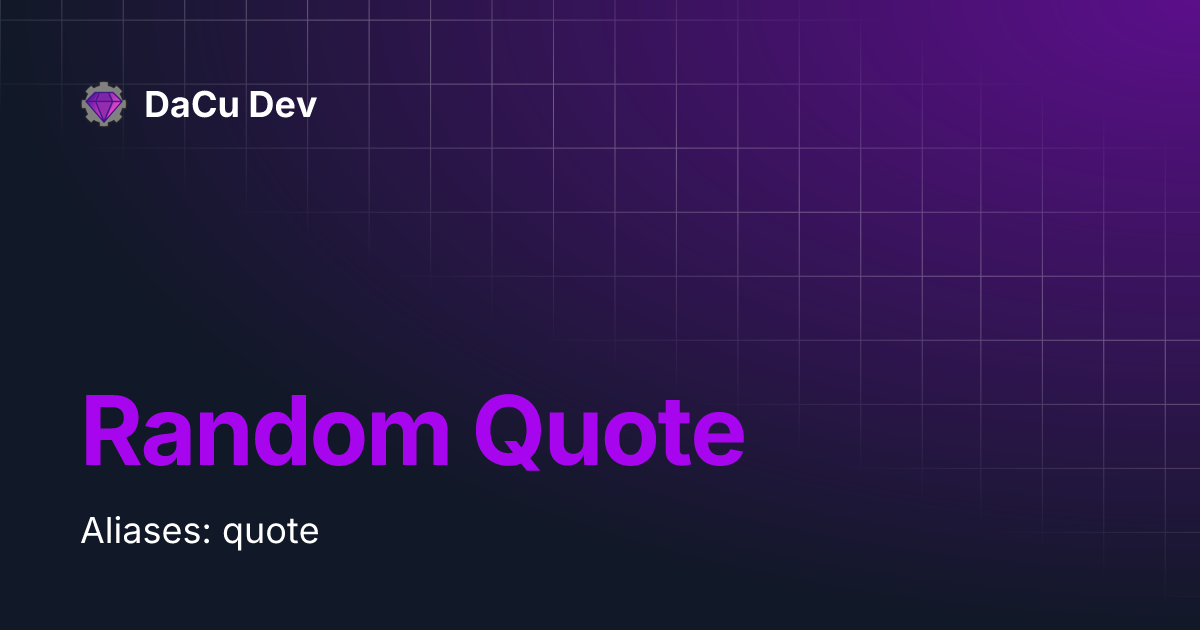 Random Quote | DaCu Dev